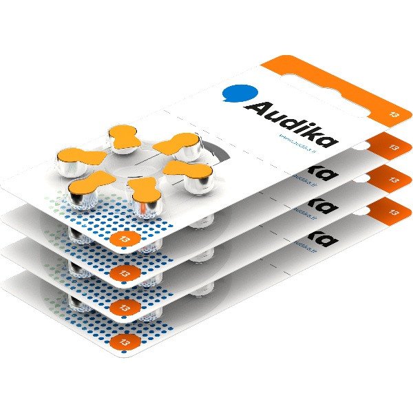 Pilas tamaño 13 naranjas para audífonos (Pack de 120) | Audika Online